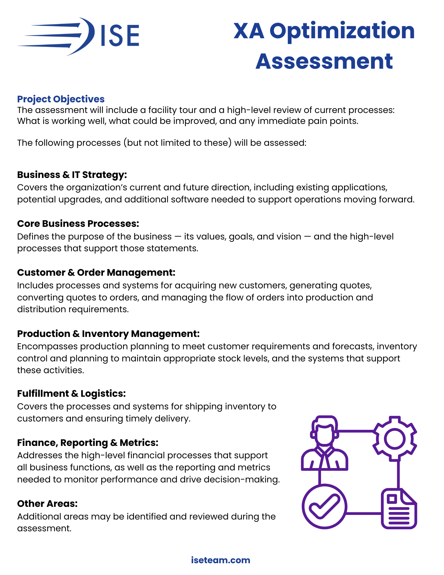 ISE's XA Optimization Assessment | Information Systems Engineering
